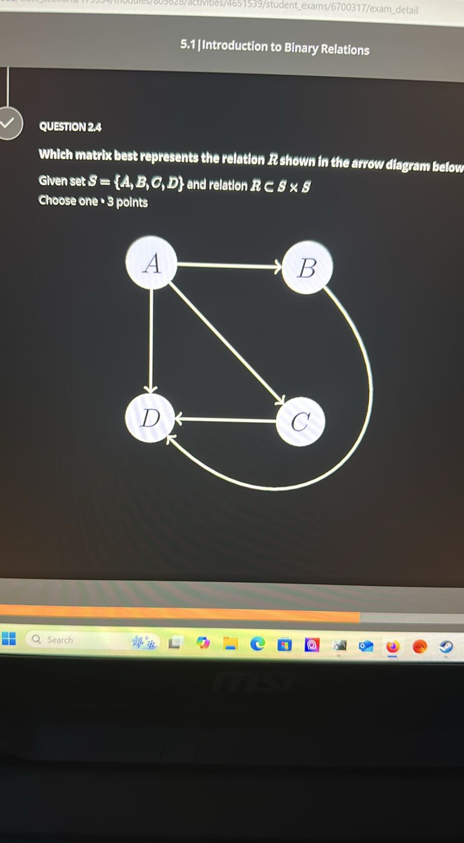 51 Introduction To Binary Relations Question24 Which Matrix Best 5239
