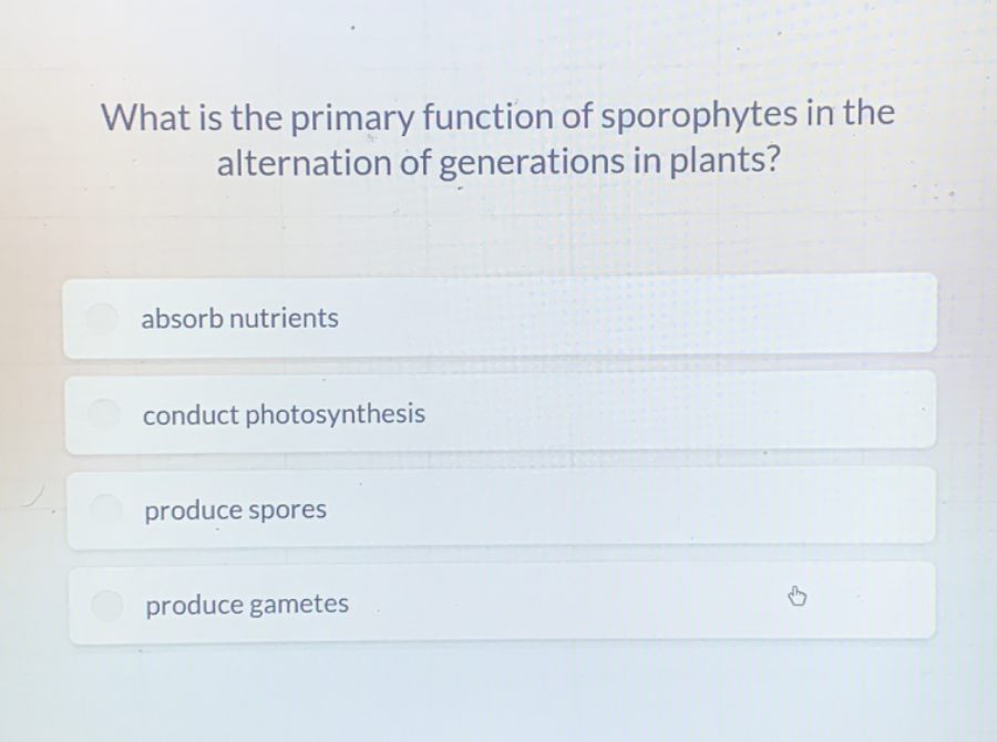What is the primary function of sporophytes in the alternation of ...