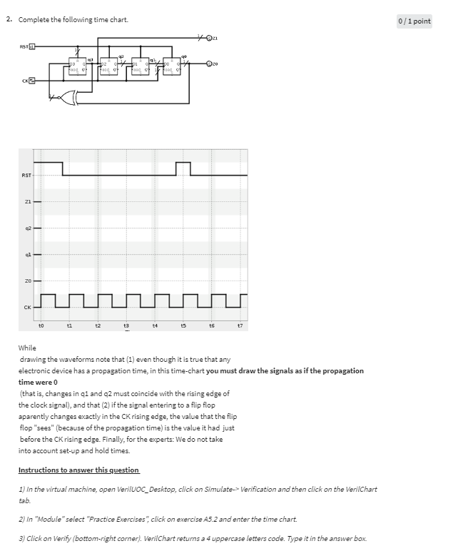 2. Complete the following time chart. 0 / 1 point While drawing the ...