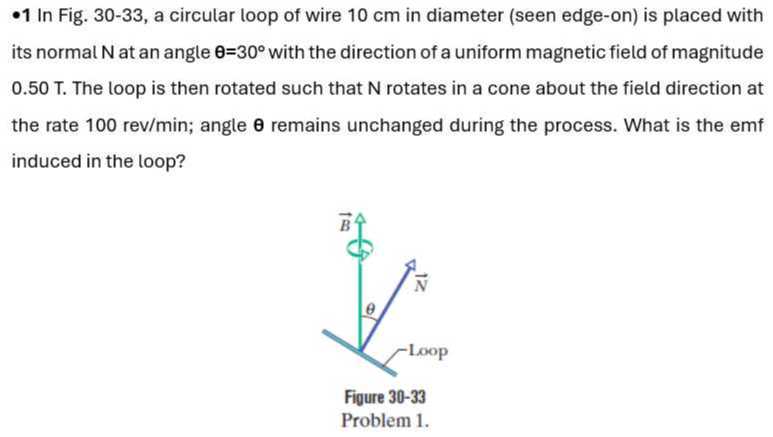 1 in fig 30 33 a circular loop of wire 10 cm in diameter seen edge on ...