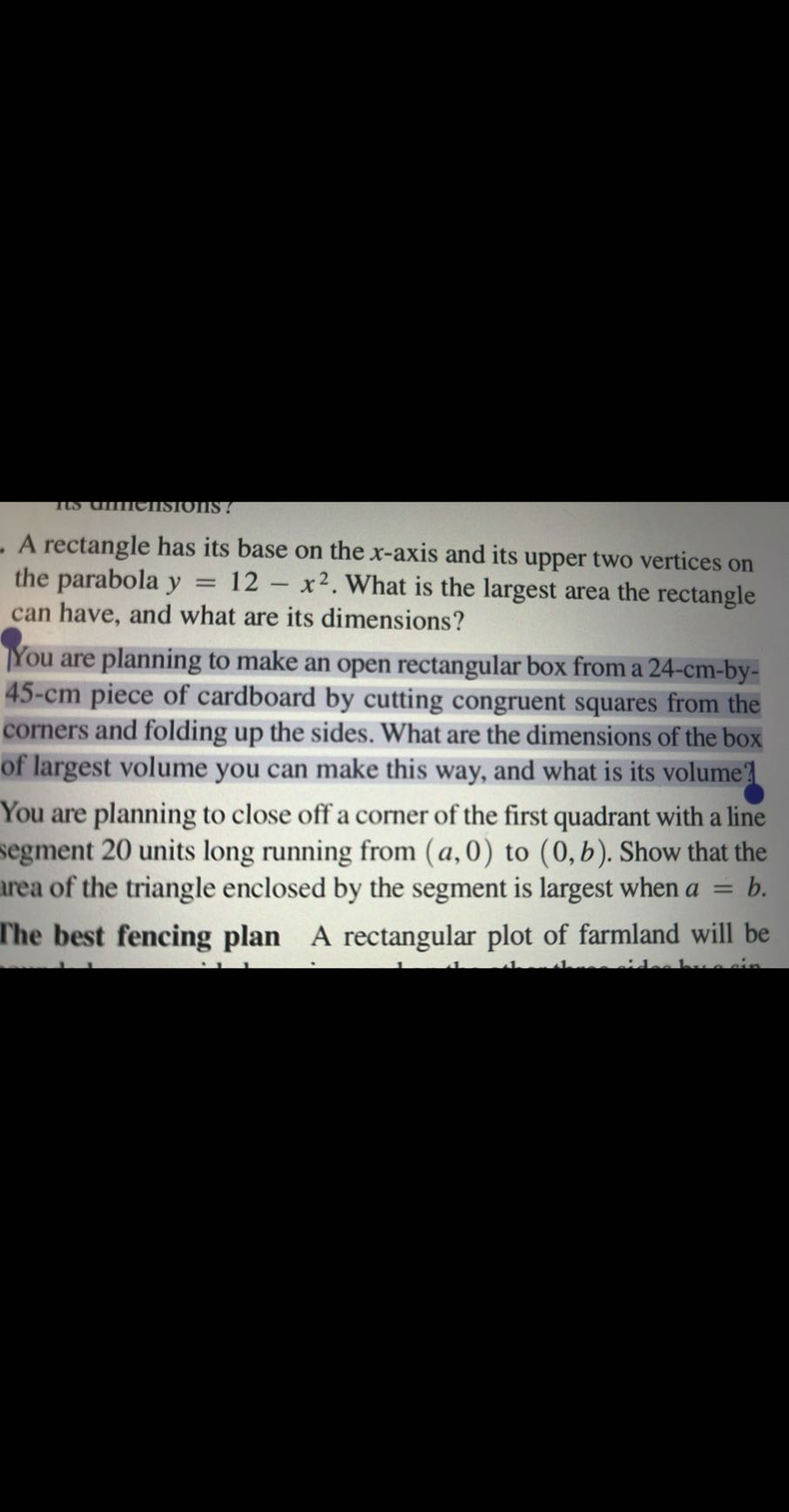 a rectangle has its base on the x axis and its upper two vertices on ...