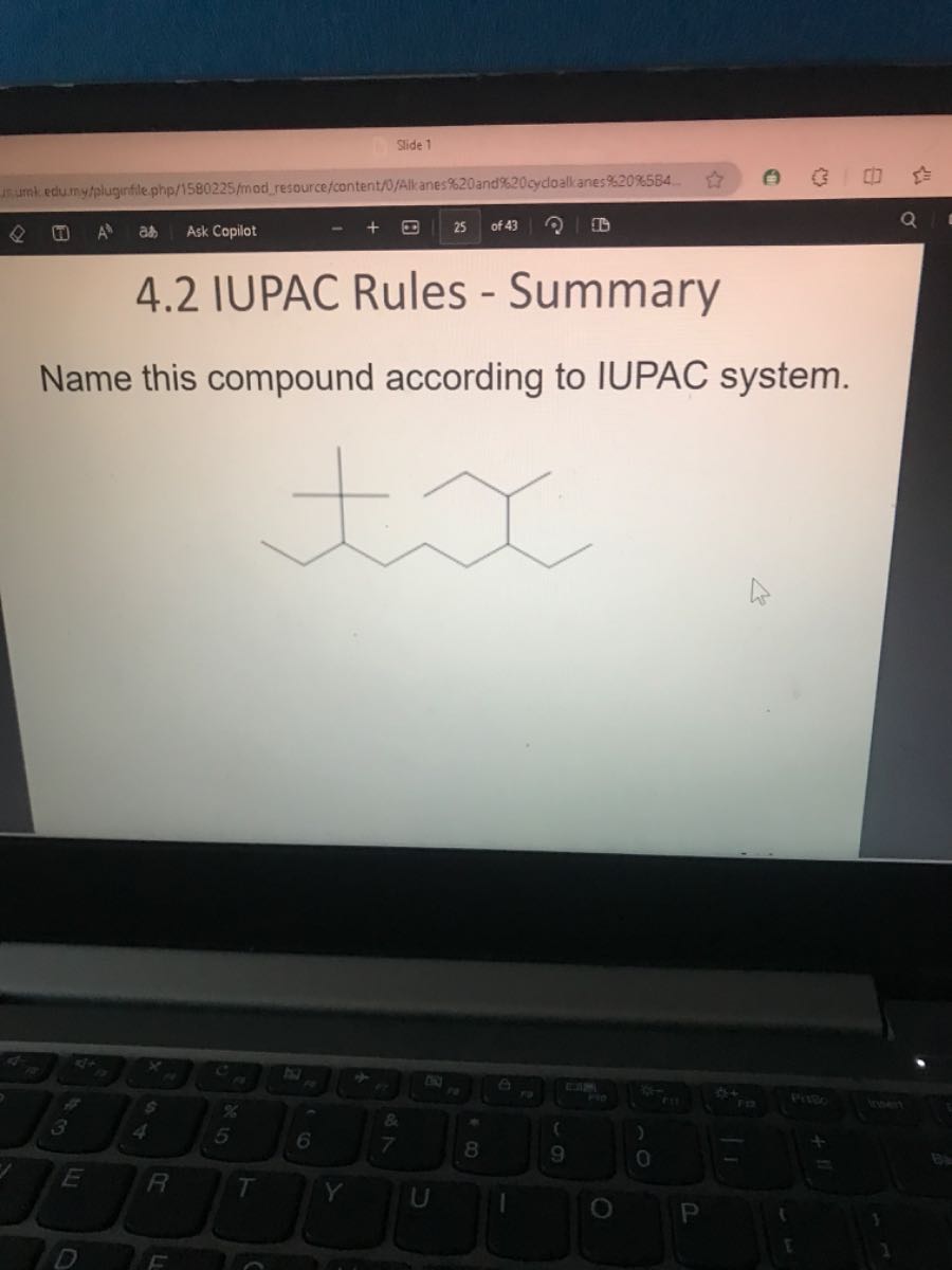 4.2 IUPAC Rules - Summary Name this compound according to IUPAC system.