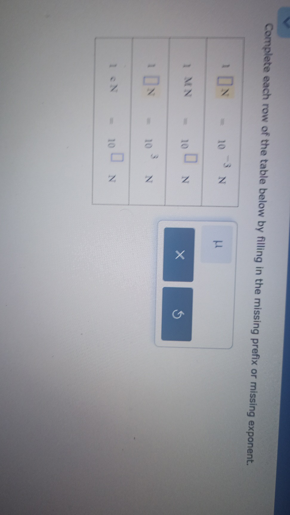 complete each row of the table below by filling in the missing prefix ...