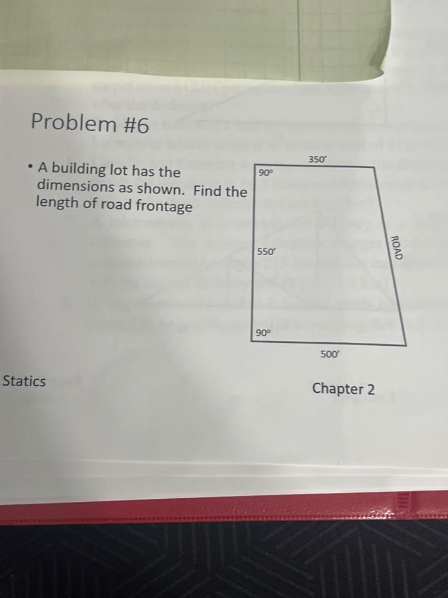 Problem #6 - A building lot has the dimensions as shown. Find the ...