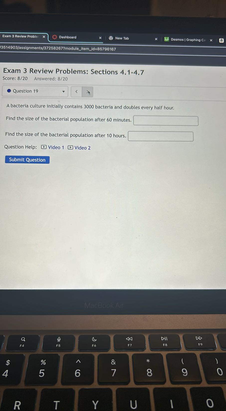 Exam 3 Review Proble Dashboard New Tab Desmos | Graphing C- /3514903 ...