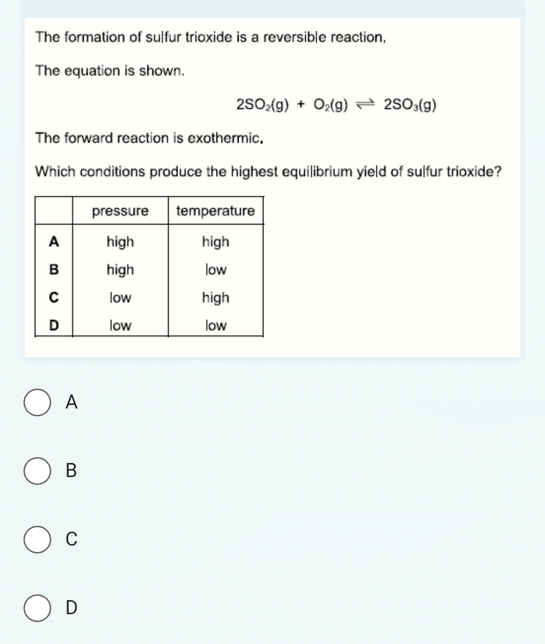 [GET ANSWER] The formation of sulfur trioxide is a reversible reaction ...