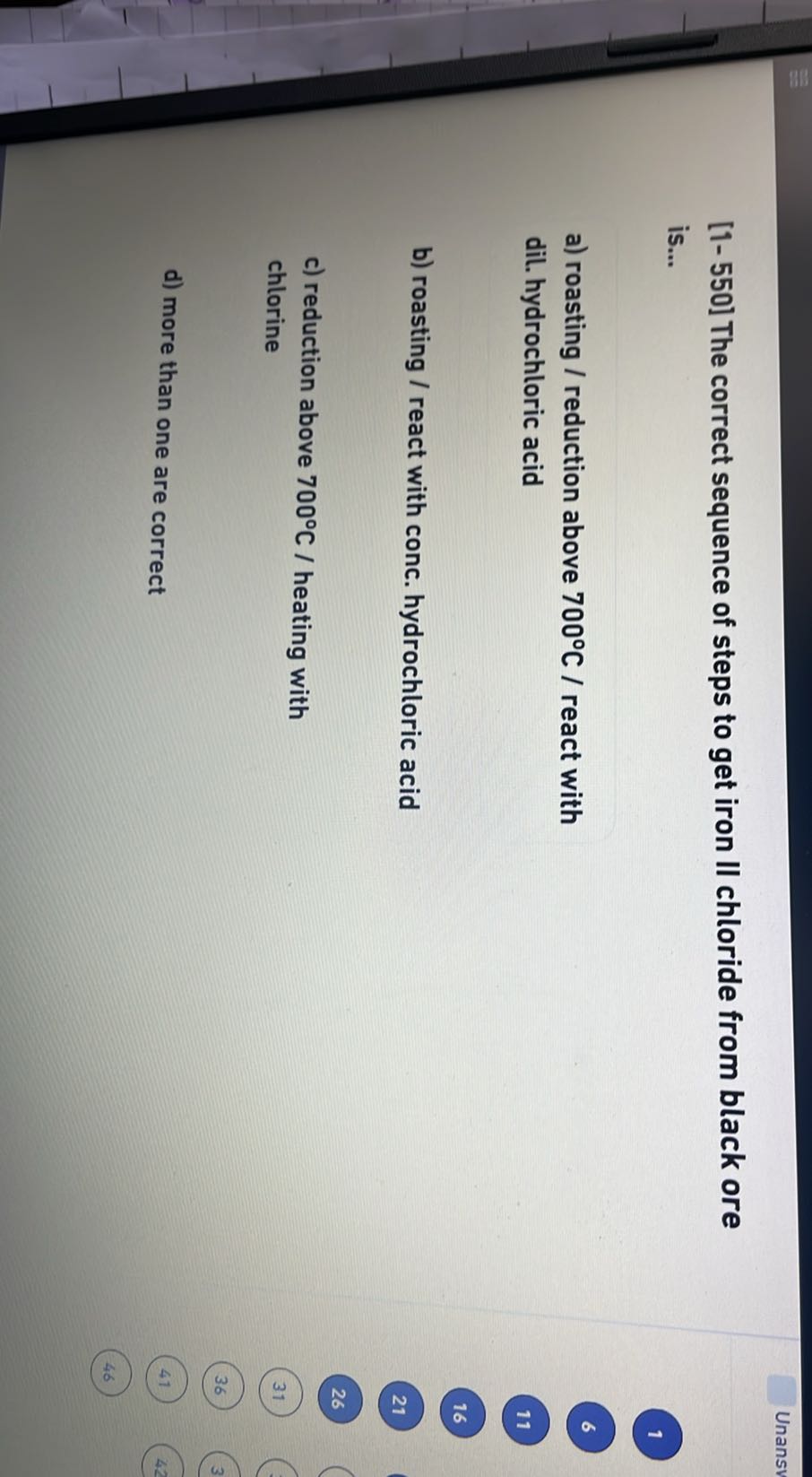 [1-550] The correct sequence of steps to get iron II chloride from ...