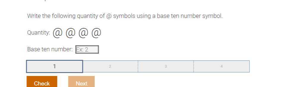 Write the following quantity of @ symbols using a base ten number ...