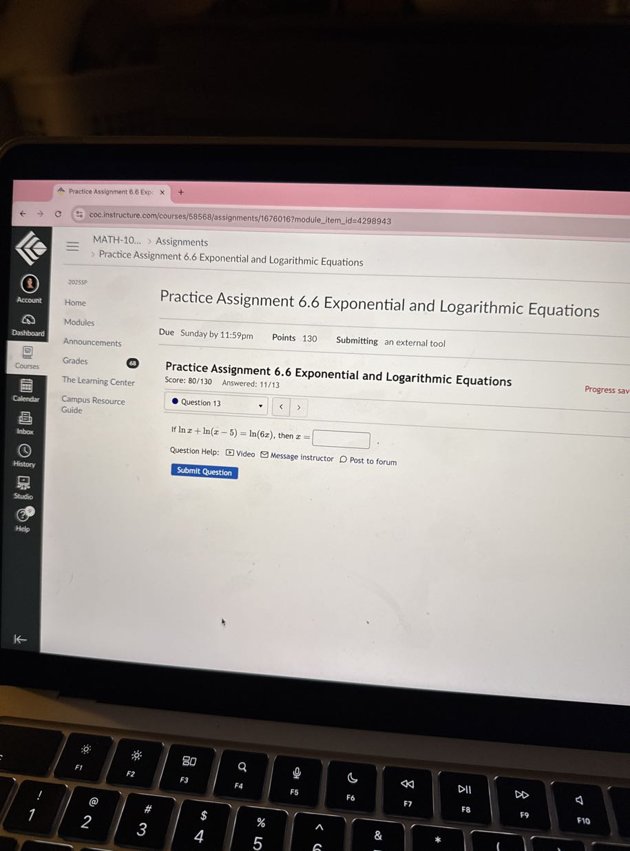 Practice Assignment 6.6 Expi coc.instructure.com/courses/58568/assignments/1676016?moduleitemid ...