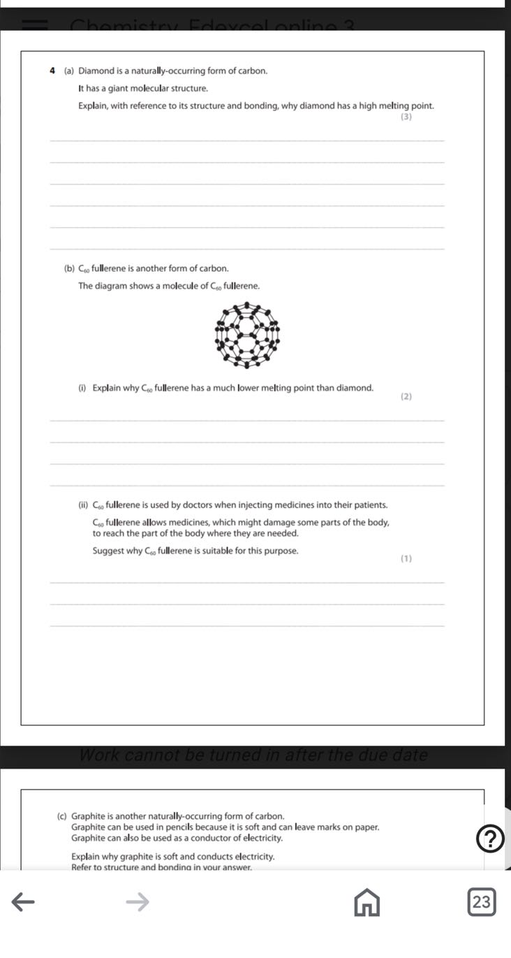 4 a diamond is a naturally occurring form of carbon it has a giant ...