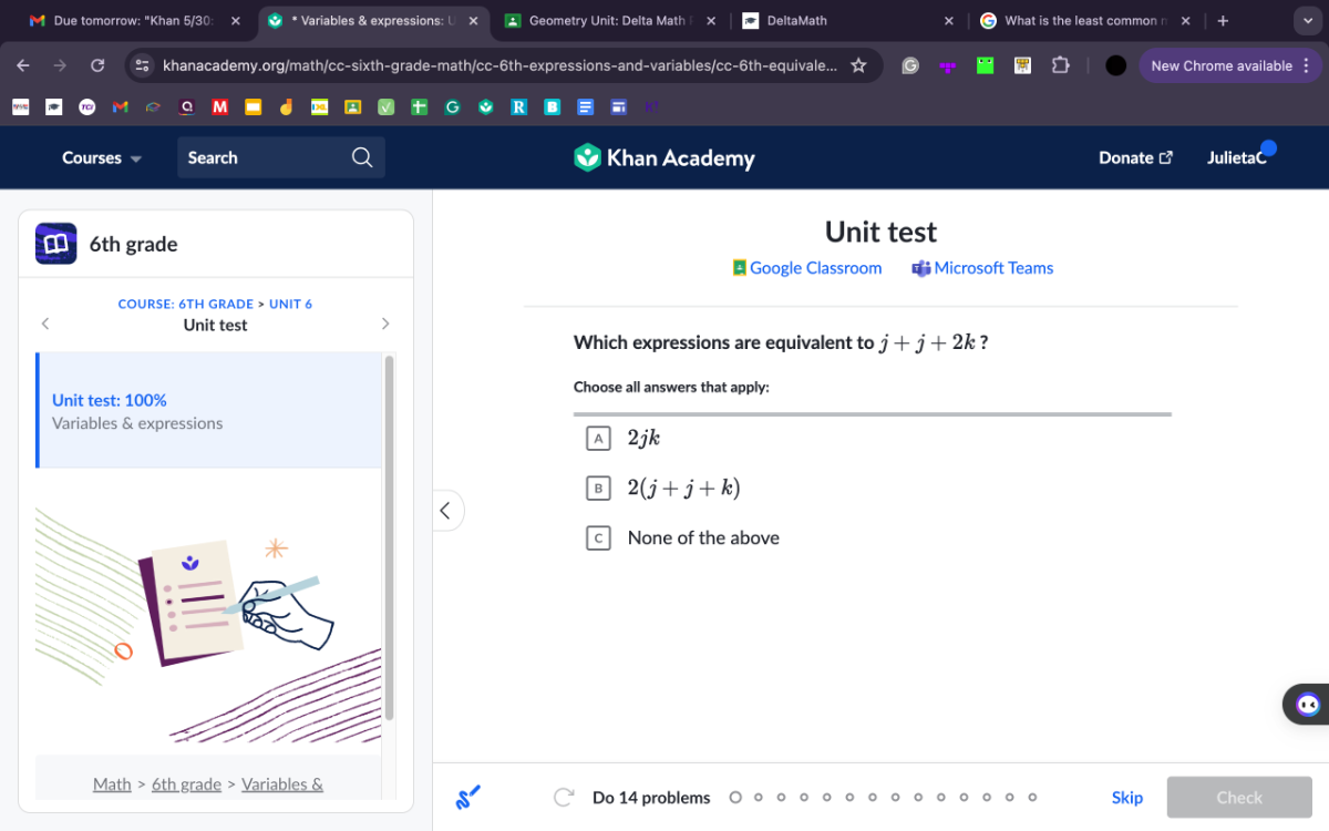 Courses Search Khan Academy Donate ? JulietaC 6th grade COURSE: 6TH ...