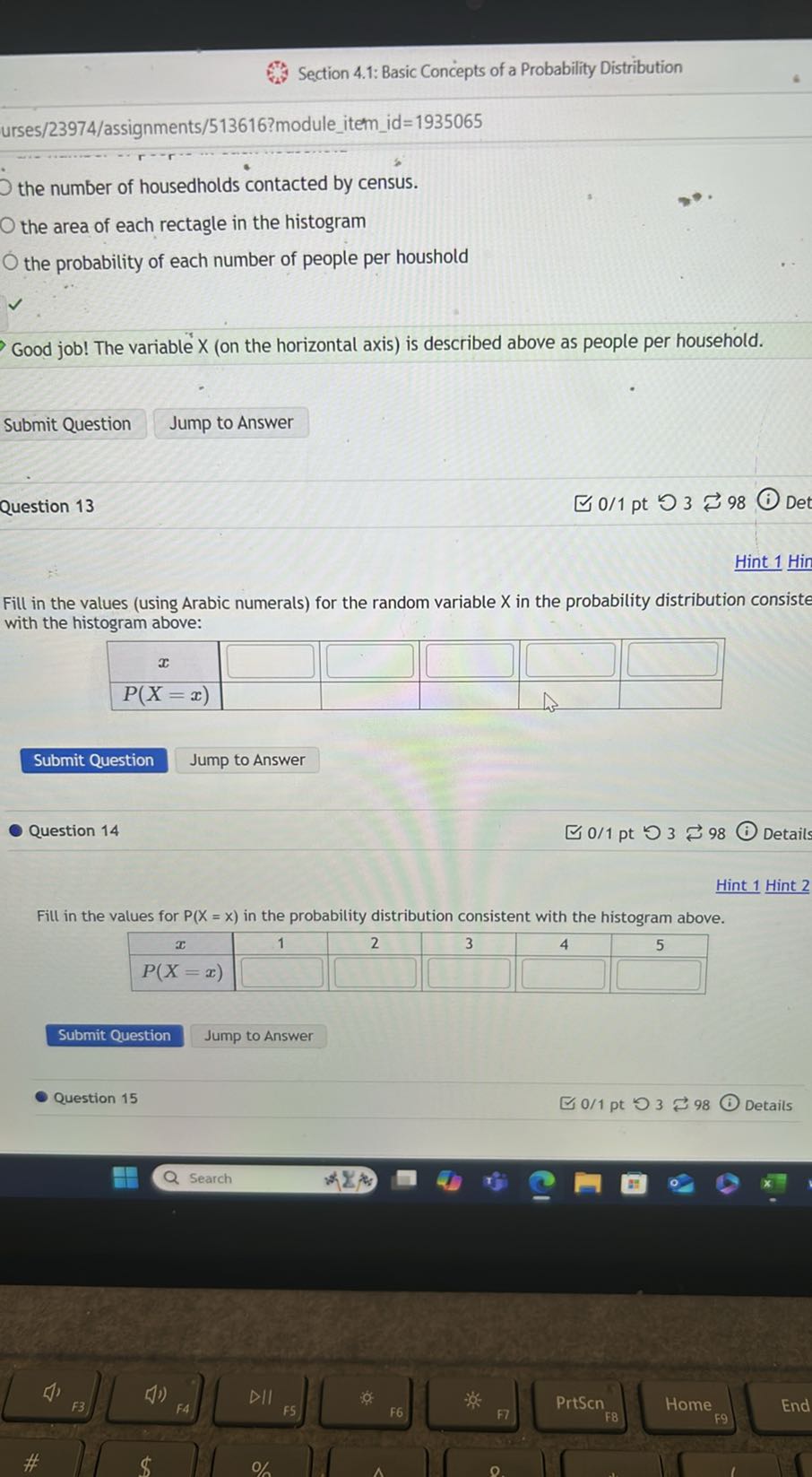 Section 4.1: Basic Concepts of a Probability Distribution urses/23974/assignments/513616 ...