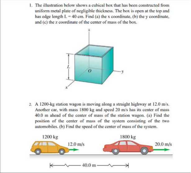 1 the illustration below shows a cubical box that has been constructed ...
