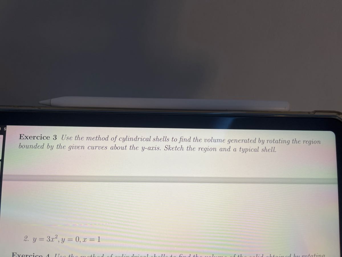 exercice 3 use the method of cylindrical shells to find the volume ... exercice 3 use the method of cylindrical shells to find the volume ...