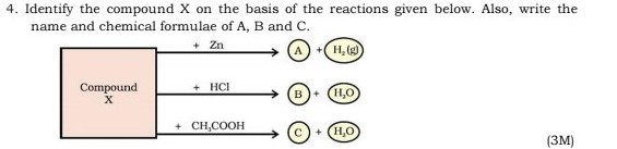 4. Identify the compound X on the basis of the reactions given below ...