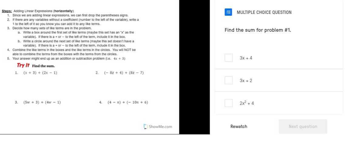 steps adding linear expressions horizontally 1 since we are adding ...