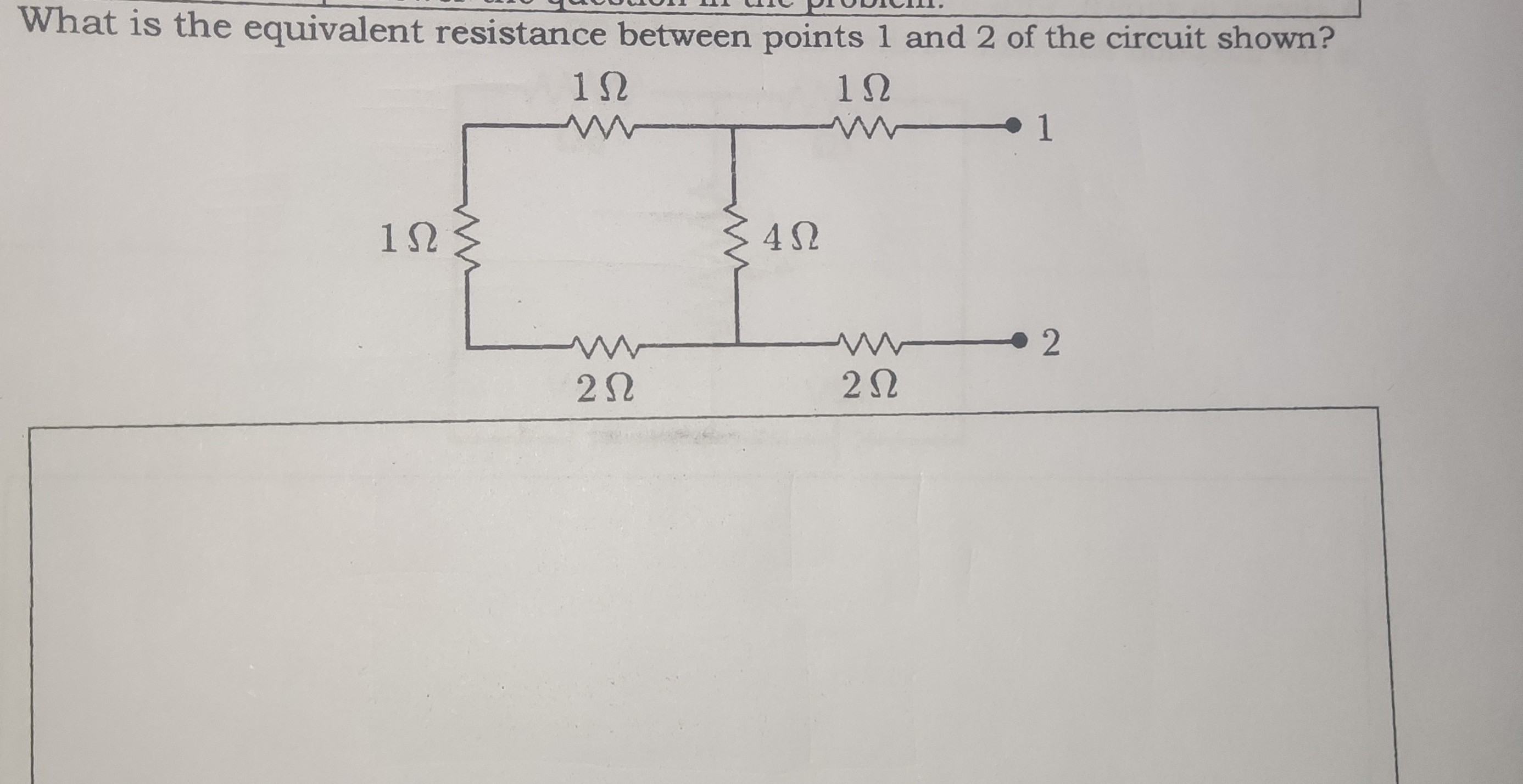 What is the equivalent resistance between points 1 and 2 of the circuit ...
