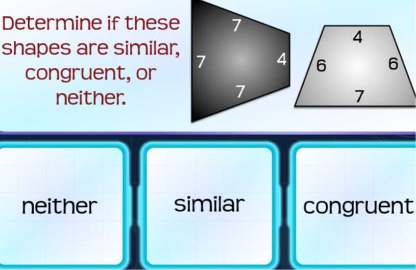 determine if these shapes are similar congruent or neither neither ...