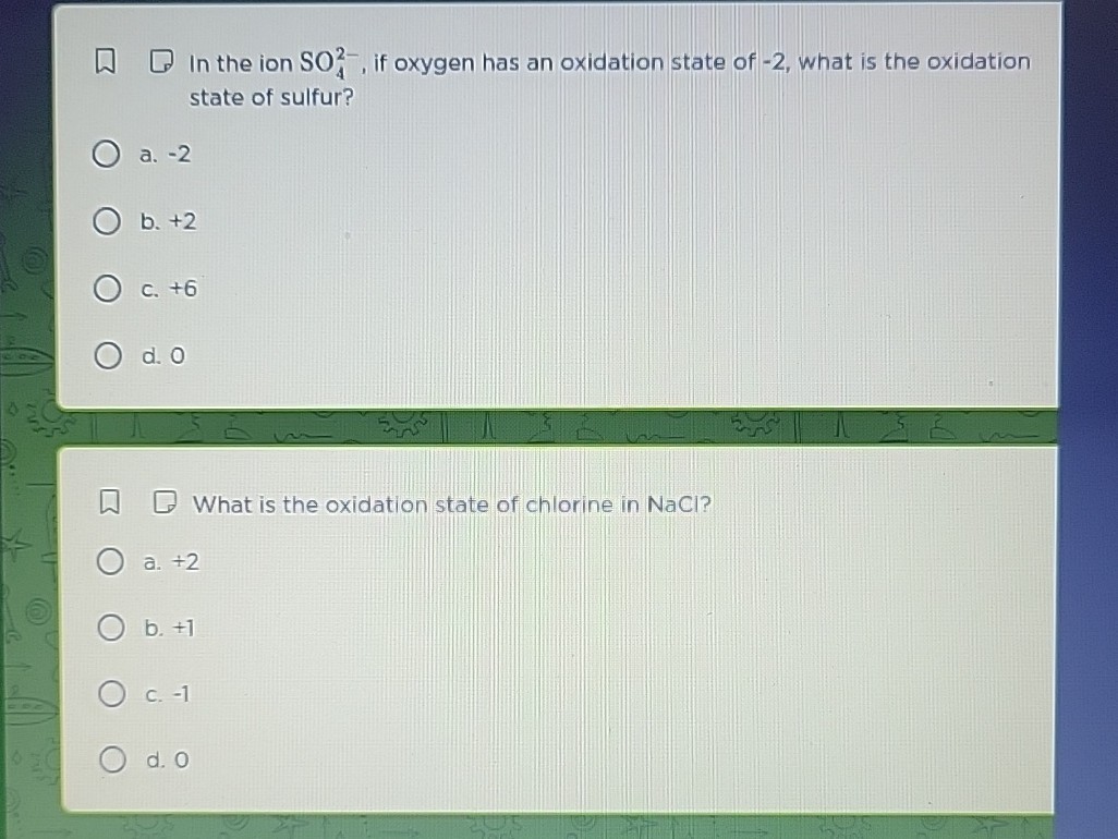In the ion SO4^2-, if oxygen has an oxidation state of -2 , what is the ...
