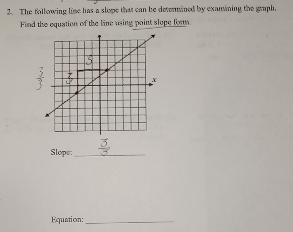 2. The following line has a slope that can be determined by examining ...