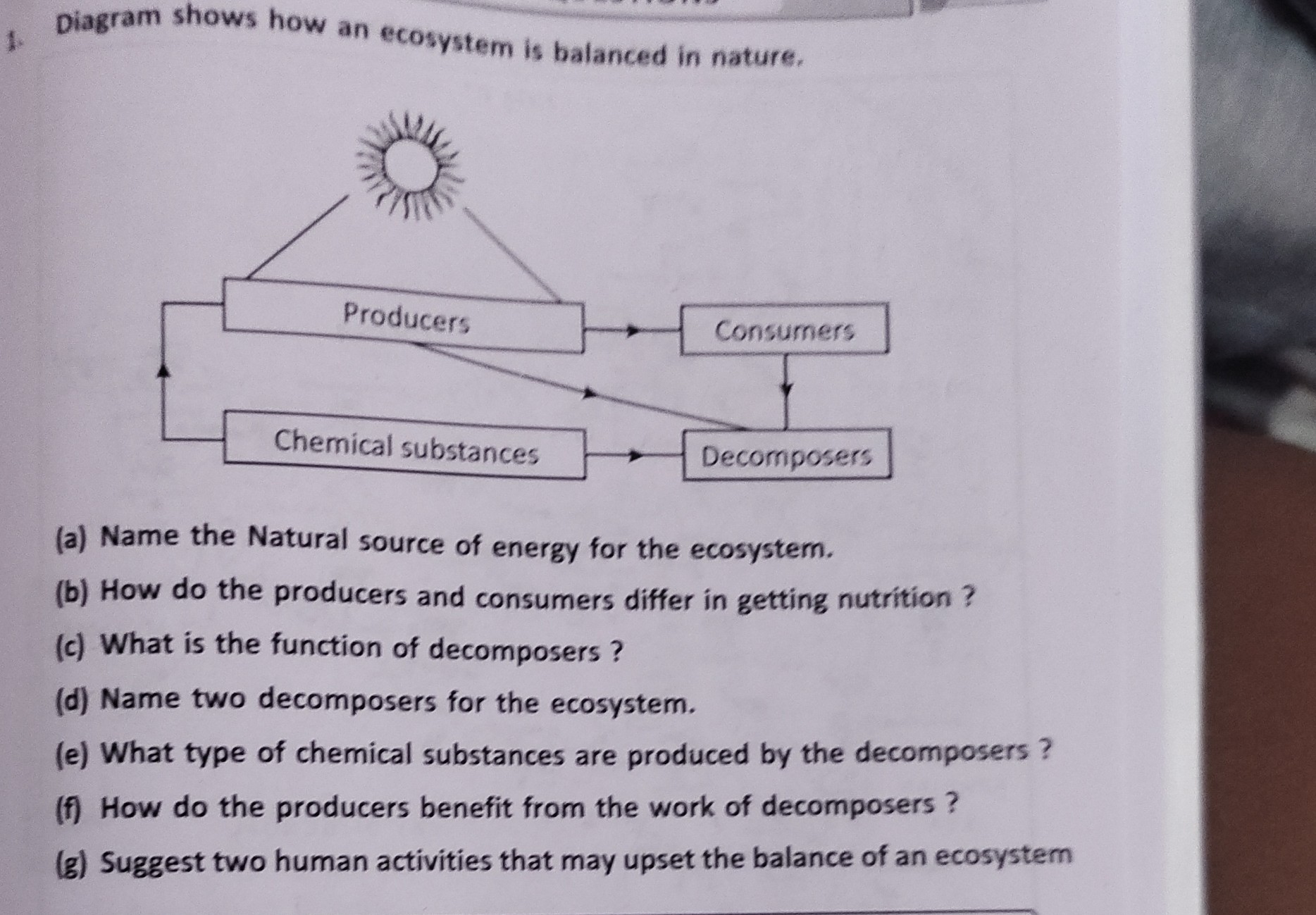 1 diagram shows how an ecosystem is balanced in nature a name the ...