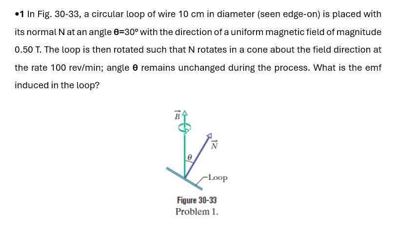 1 in fig 30 33 a circular loop of wire 10 cm in diameter seen edge on ...