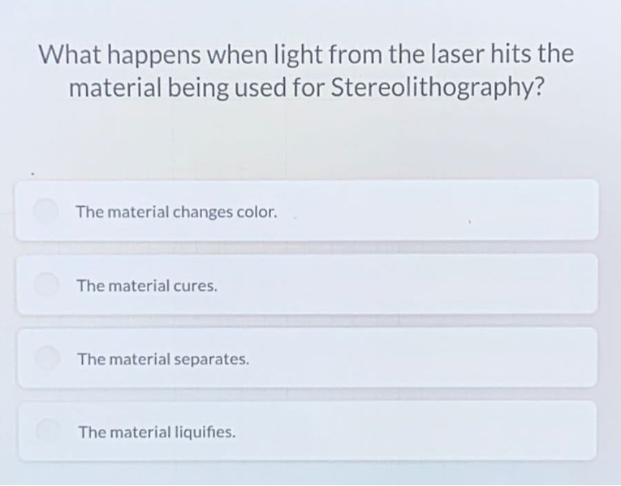 What happens when light from the laser hits the material being used for ...