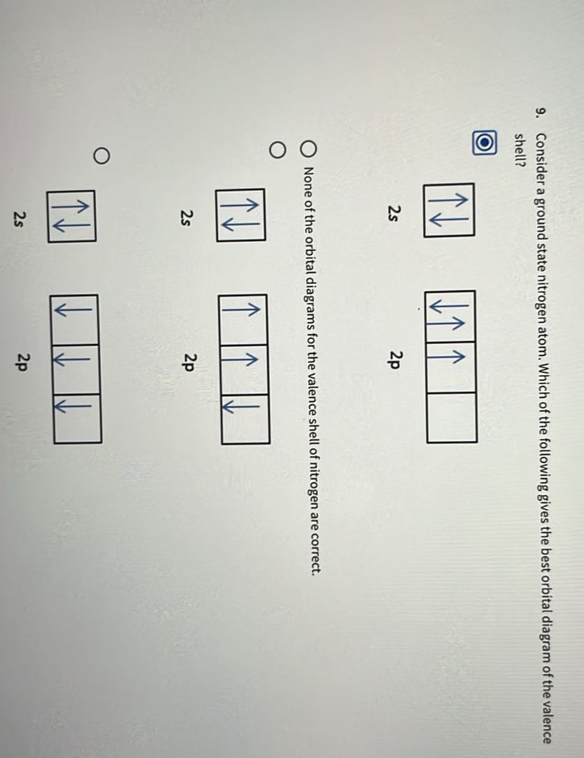 9 Consider A Ground State Nitrogen Atom Which Of The Following Gives