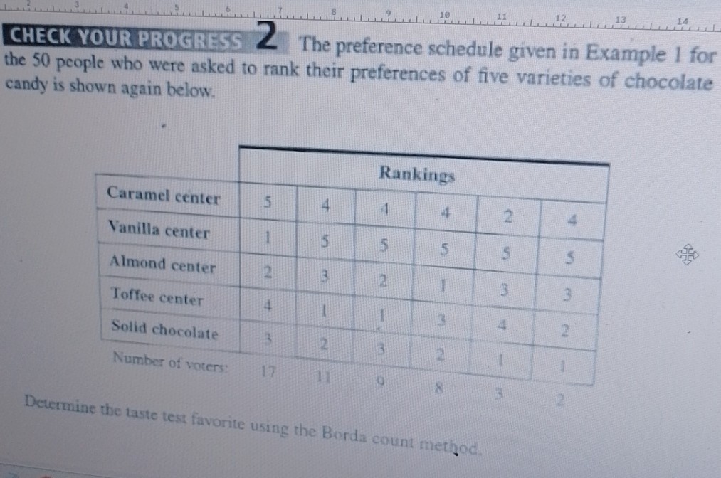 check your procriess 2 the preference schedule given in example 1 for ...