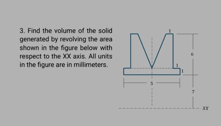 3 . Find the volume of the solid generated by revolving the area shown ...