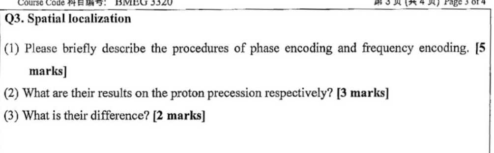 Q3. Spatial localization (1) Please briefly describe the procedures of ...
