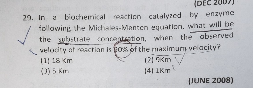 29. In a biochemical reaction catalyzed by enzyme following the ...