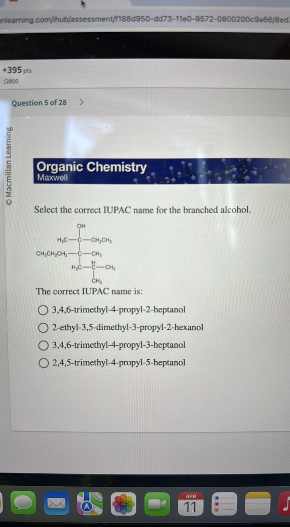 inlearning.com/ihub/assessment/f188d950-dd73-11e0-9572-0800200c9a66/8ed +395 pts /2800 Question ...