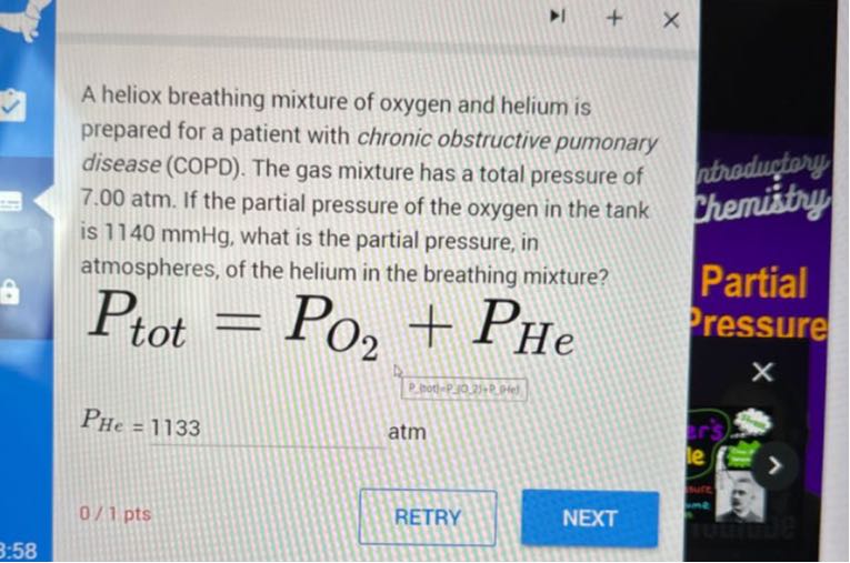 A heliox breathing mixture of oxygen and helium is prepared for a ...