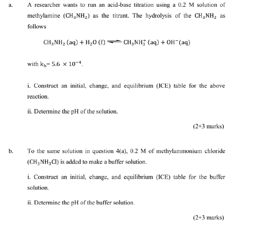 SOLVED: a. A researcher wants to run an acid-base titration using a 0.2 M solution of ...
