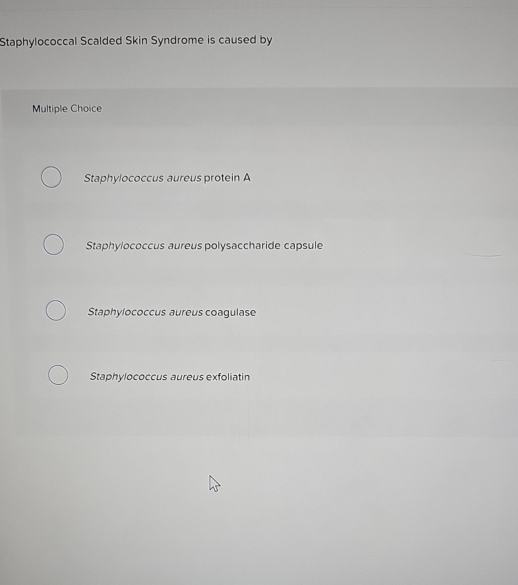 Staphylococcal Scalded Skin Syndrome is caused by Multiple Choice ...
