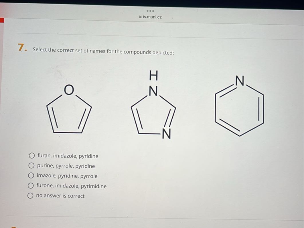 is.muni.cz 7. Select the correct set of names for the compounds ...