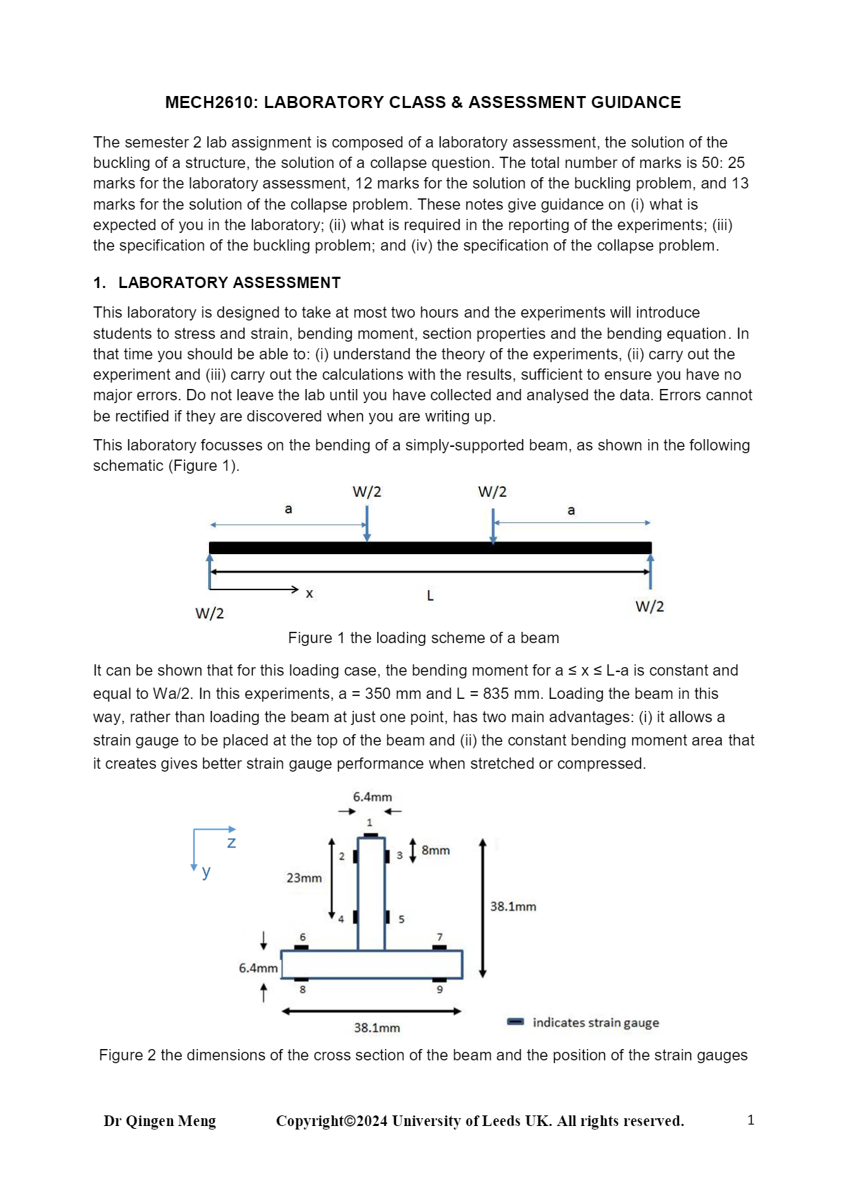 SOLVED: MECH2610: LABORATORY CLASS & ASSESSMENT GUIDANCE The semester 2 ...