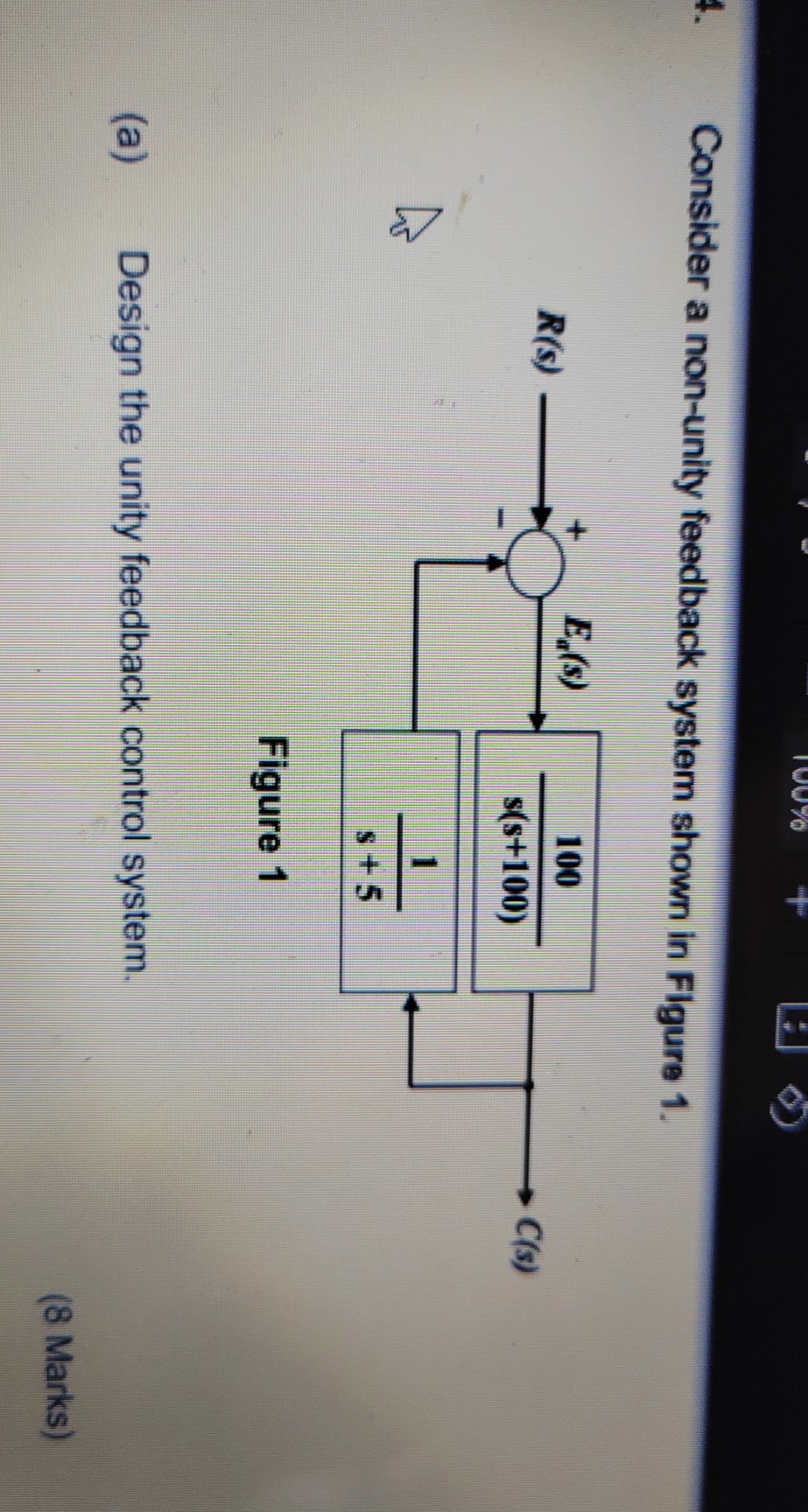 Consider a non-unity feedback system shown in Figure 1. Figure 1 (a ... Consider a non-unity feedback system shown in Figure 1. Figure 1 (a ...