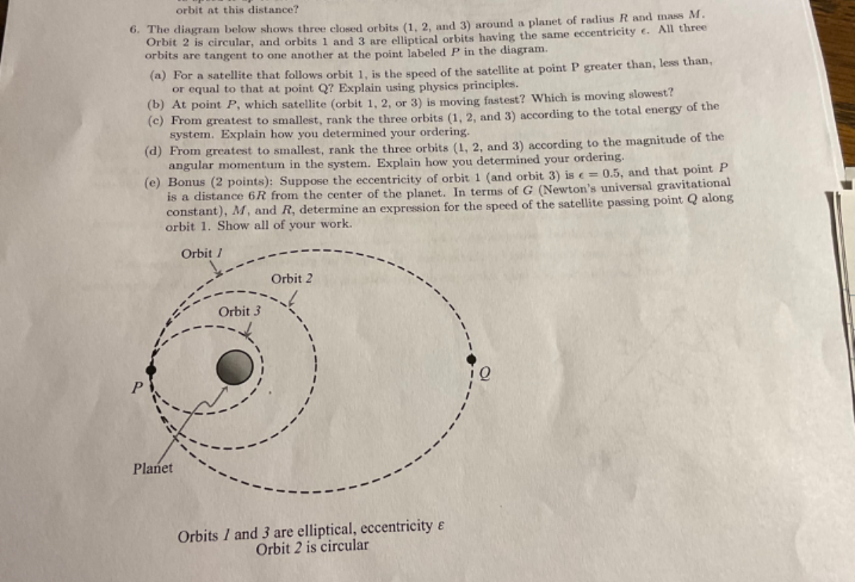 orbit at this distance 6 the diagram below shows three closed orbits 12 ...