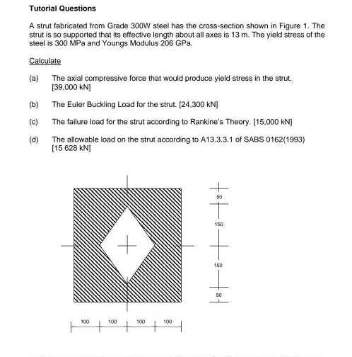 Tutorial Questions A strut fabricated from Grade 300w steel...