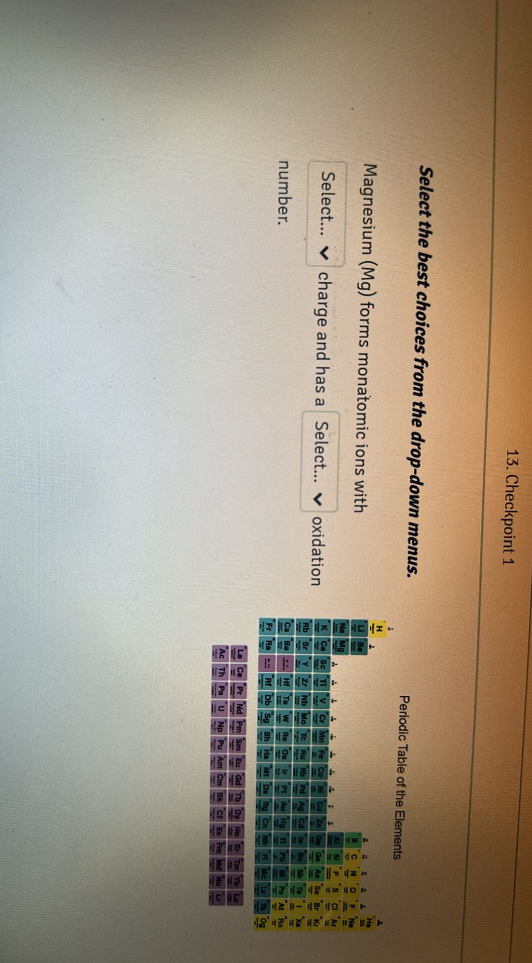 13. Checkpoint 1 Select the best choices from the drop-down menus ...