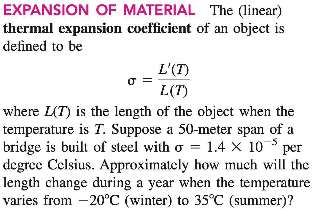 EXPANSION OF MATERIAL The (linear) thermal expansion coefficient of an ...