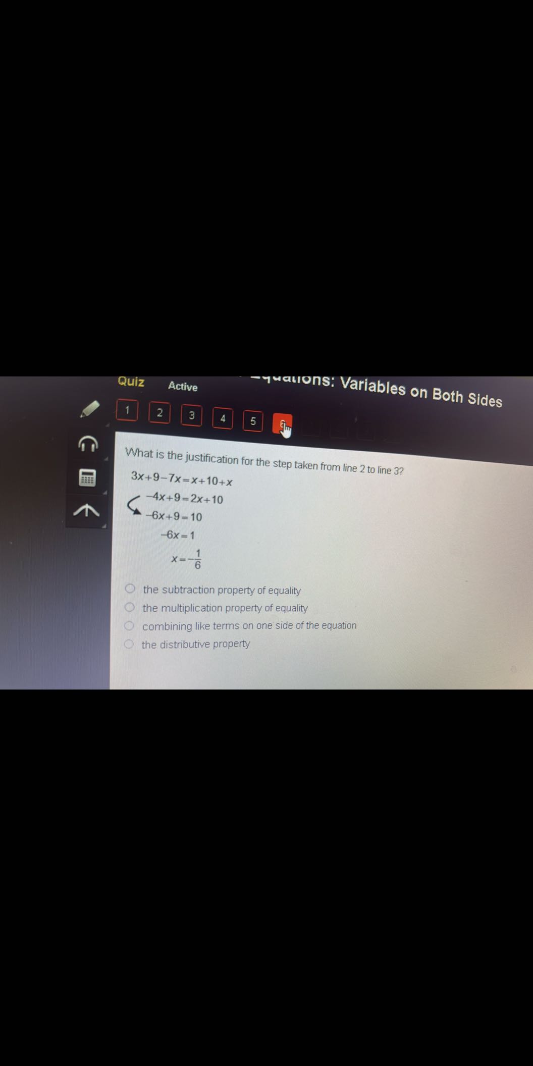 Quiz Active 1 2 3 4 5 What is the justification for the step taken from ...