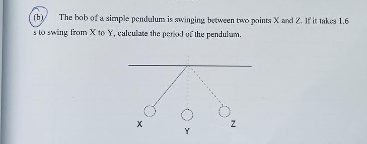 (b) The bob of a simple pendulum is swinging between two points X and Z ...