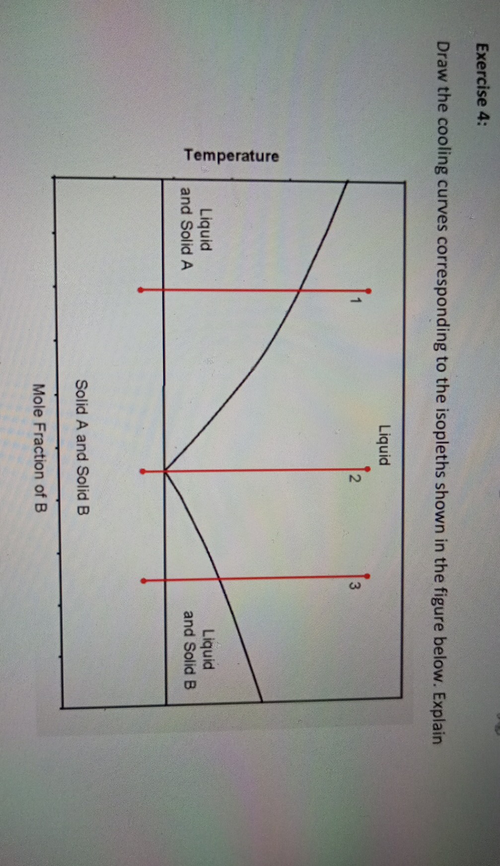 Exercise 4: Draw the cooling curves corresponding to the isopleths ...