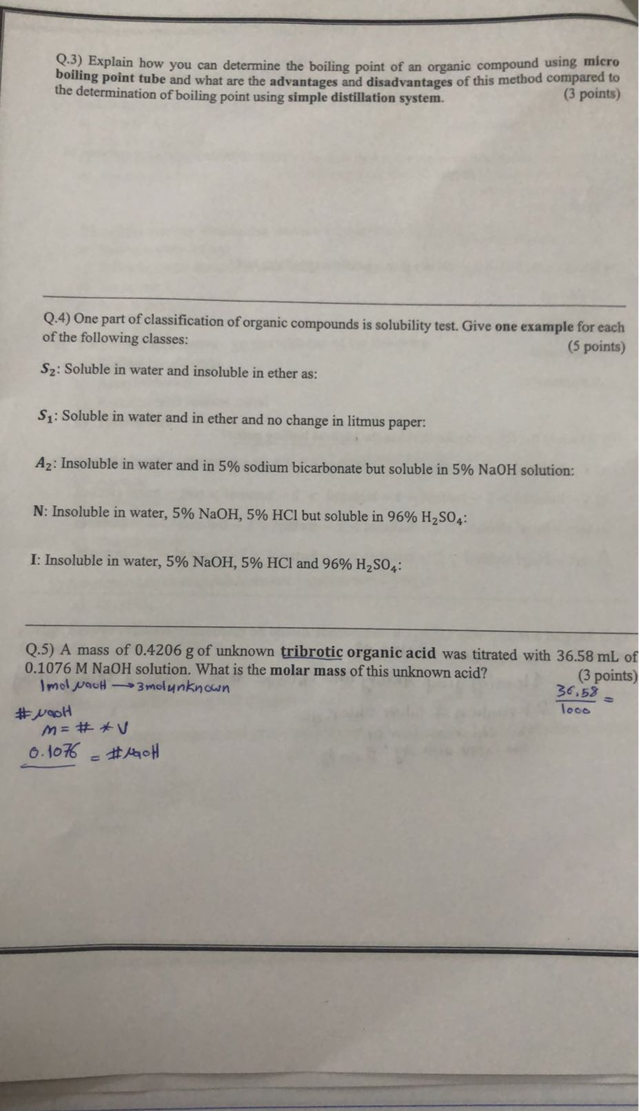 Q.3) Explain how you can determine the boiling point of an organic ...