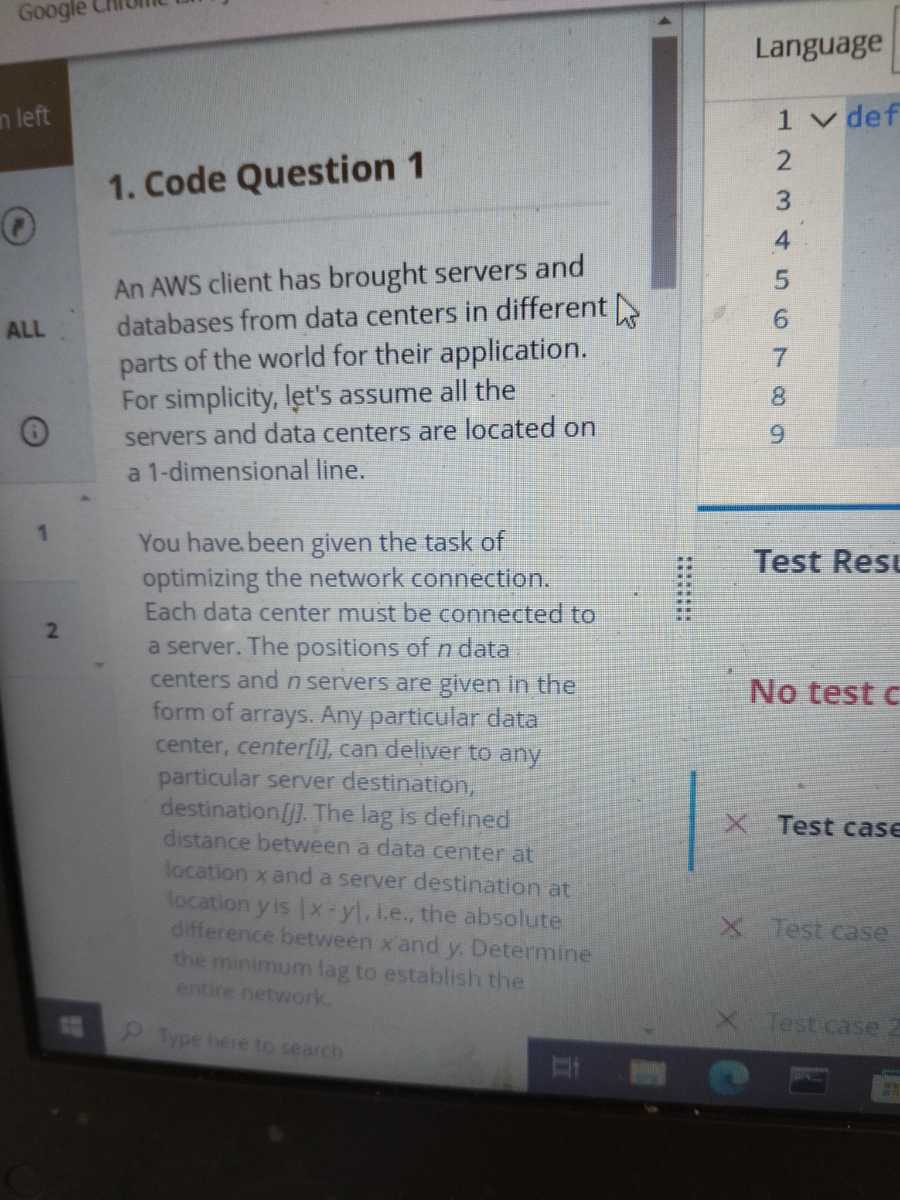 1 code question 1 an aws client has brought servers and all databases from data centers in ...