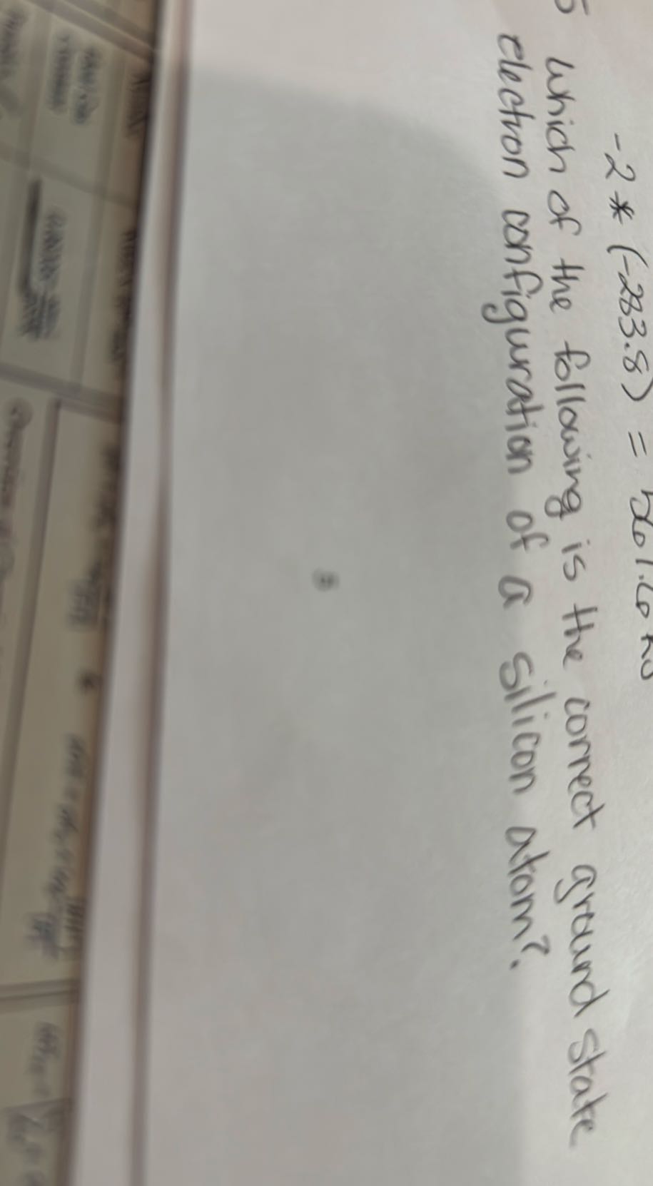 Which of the following is the correct ground state electron ...