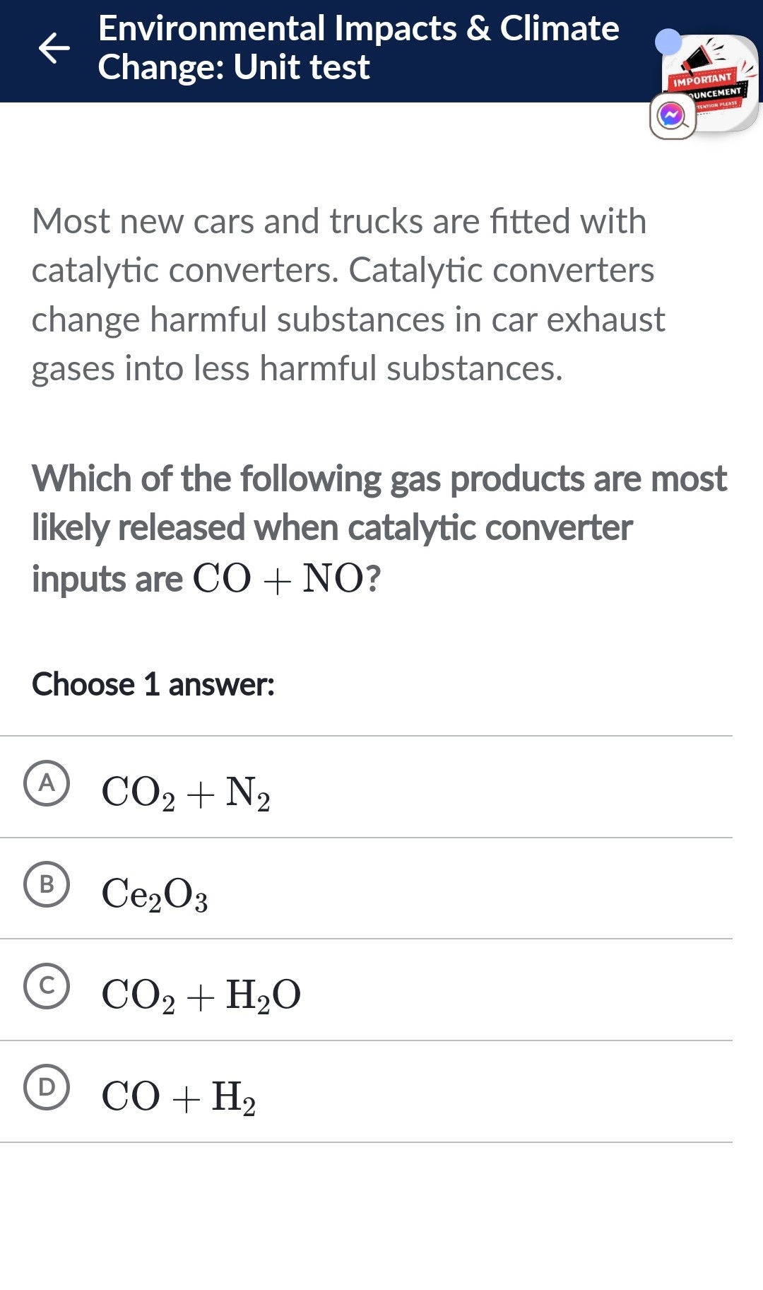 Environmental Impacts & Climate Change: Unit test Most new cars and ...